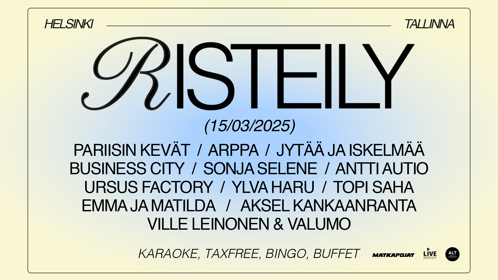 Risteily -risteily 15.-16.3.2025 Helsingistä Victoria I:llä - Liveristeilyt